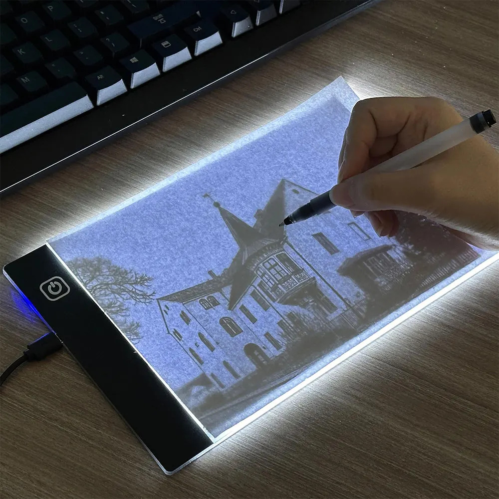 A5 LED Drawing Board, LED Light Copy Board Adjustable Brightness for ...