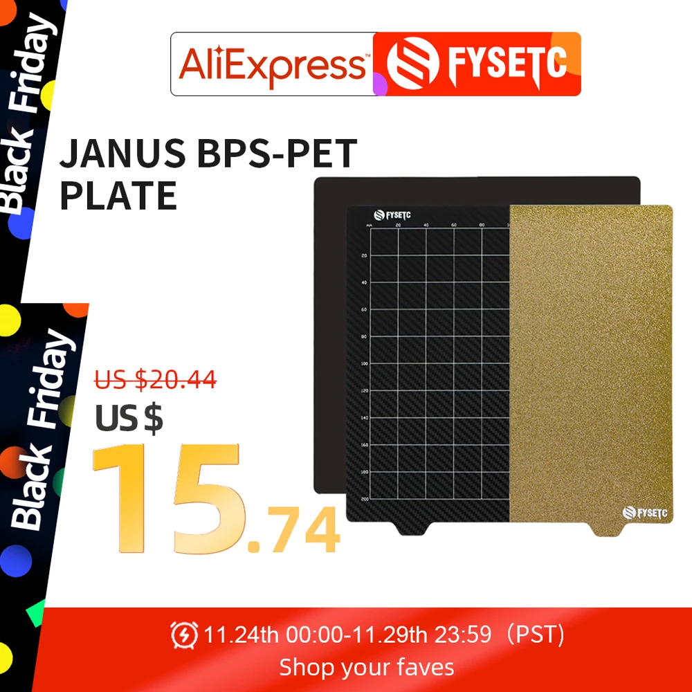 Fysetc Pet Dual Carbon Fiber & Textured Pei Janus Bps-pet Plate Steel ...