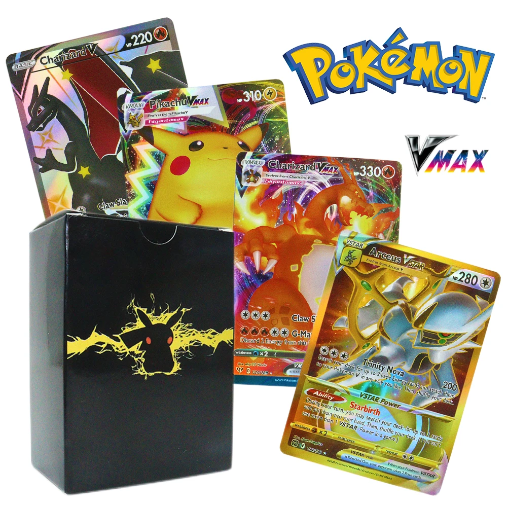 Pokemon 20 300pcs English Card Vmax GX Card Box Charizard Pikachu Rare ...