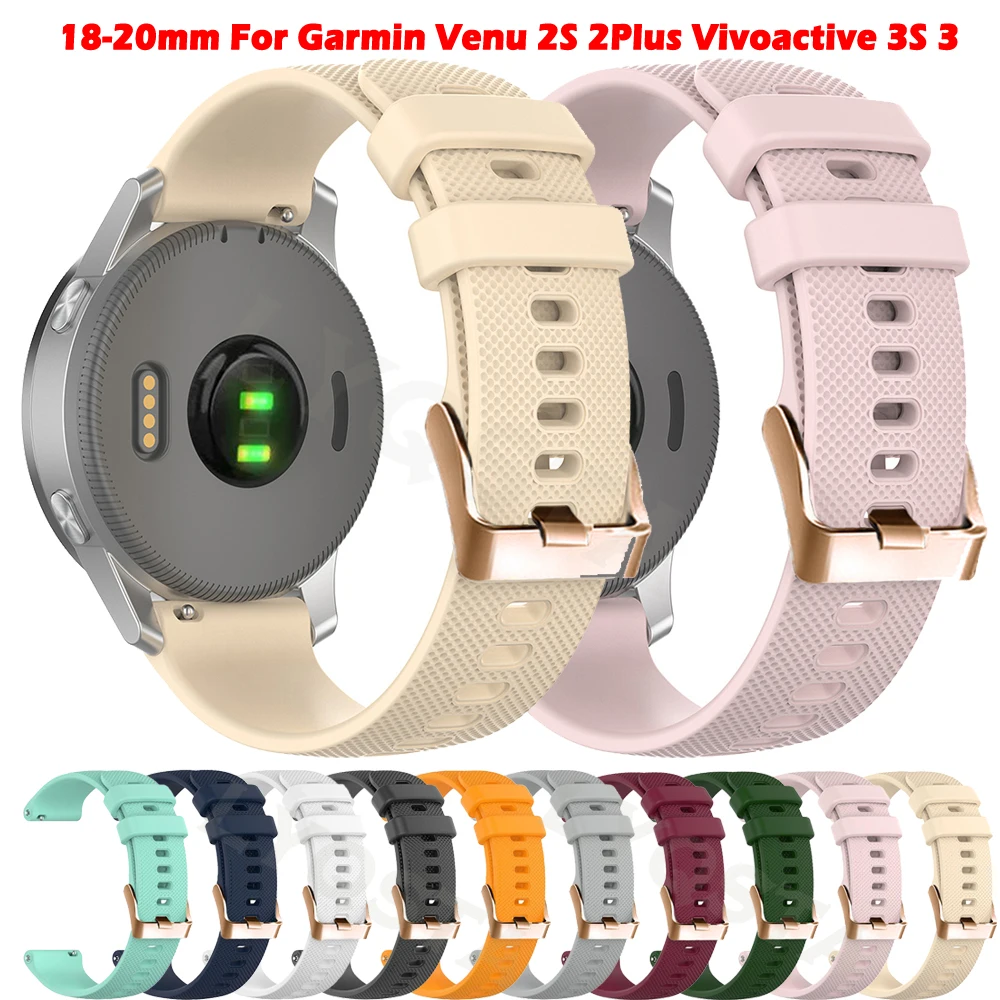 18mm 20mm Smartwatch Silicone Straps For Garmin Venu SQ 2Plus 2 Plus Band Sport Wrist Bracelet ...