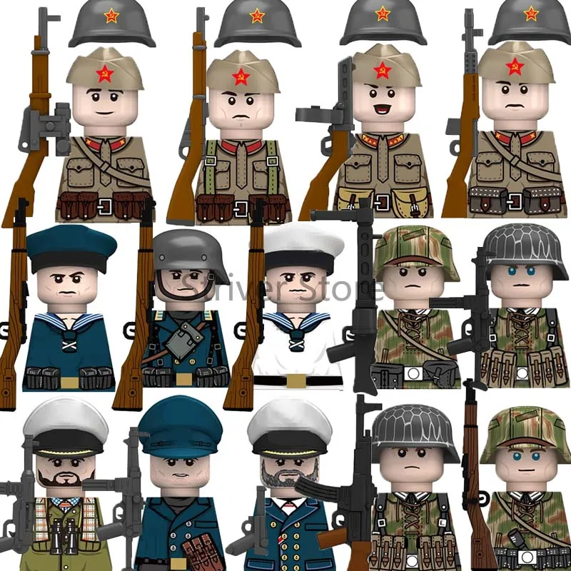 WW2 Soldier Figure Building Blocks Germany Navy Army Soviet Union ...