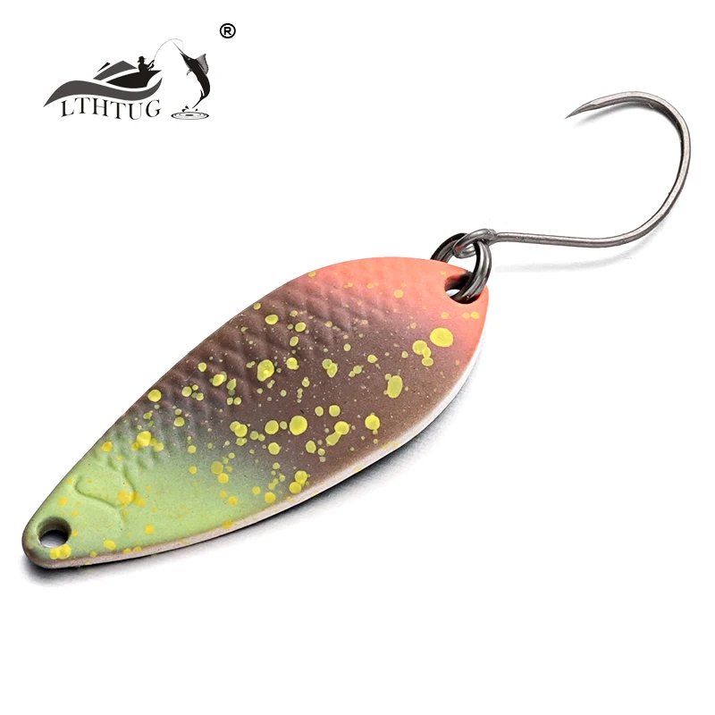LTHTUG Area Trout Copper Metal Spoon Single Hook Fishing Lures 32mm 3 ...