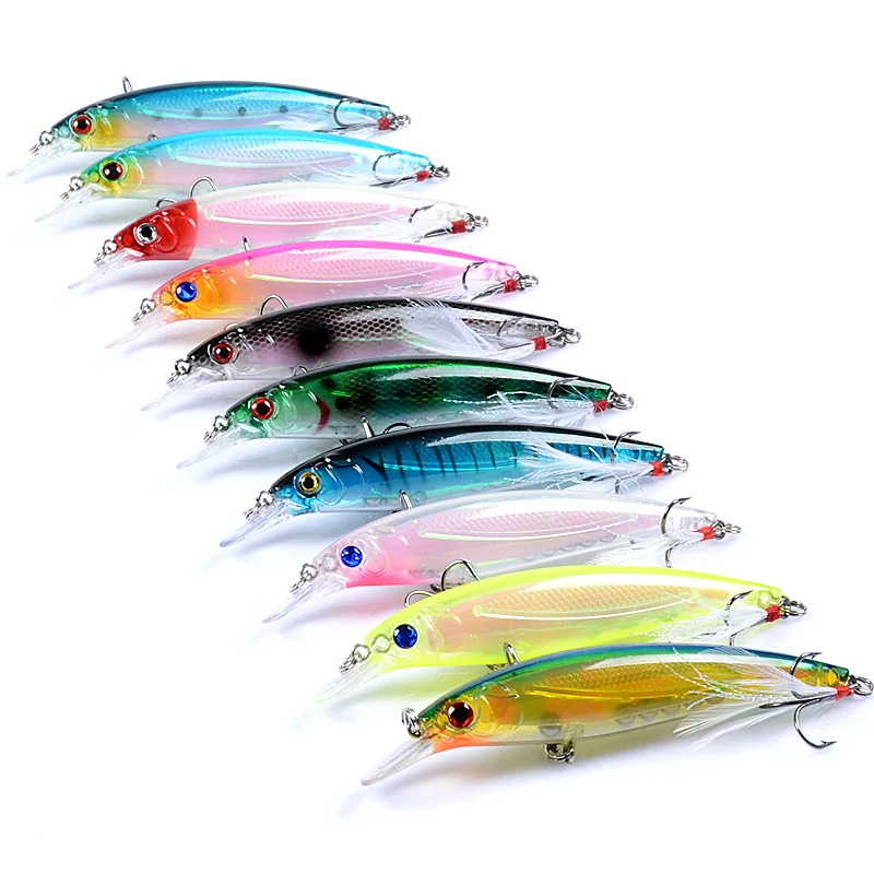 049-Minnow-Fishing-Lure-Hard-Plastic-Bait-Artificial-Bass-Pike-ABS ...