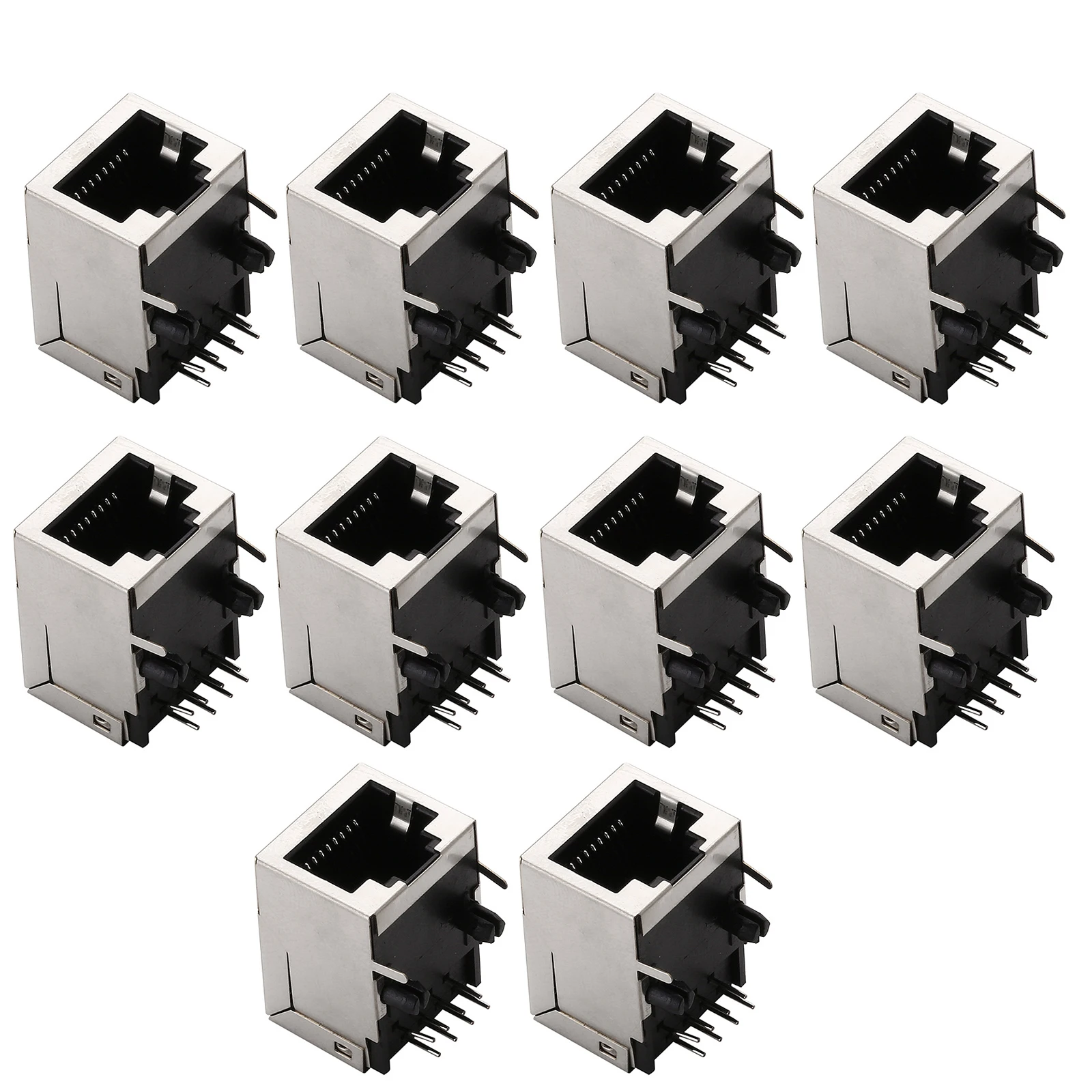 10PCS/set 8 Pin PCB Mount Female Socket Connector RJ45 Network ...