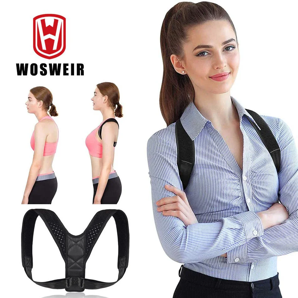 WOSWEIR-Posture-Corrector-Adjustable-Back-Brace-Shoulder-Protector-Belt ...