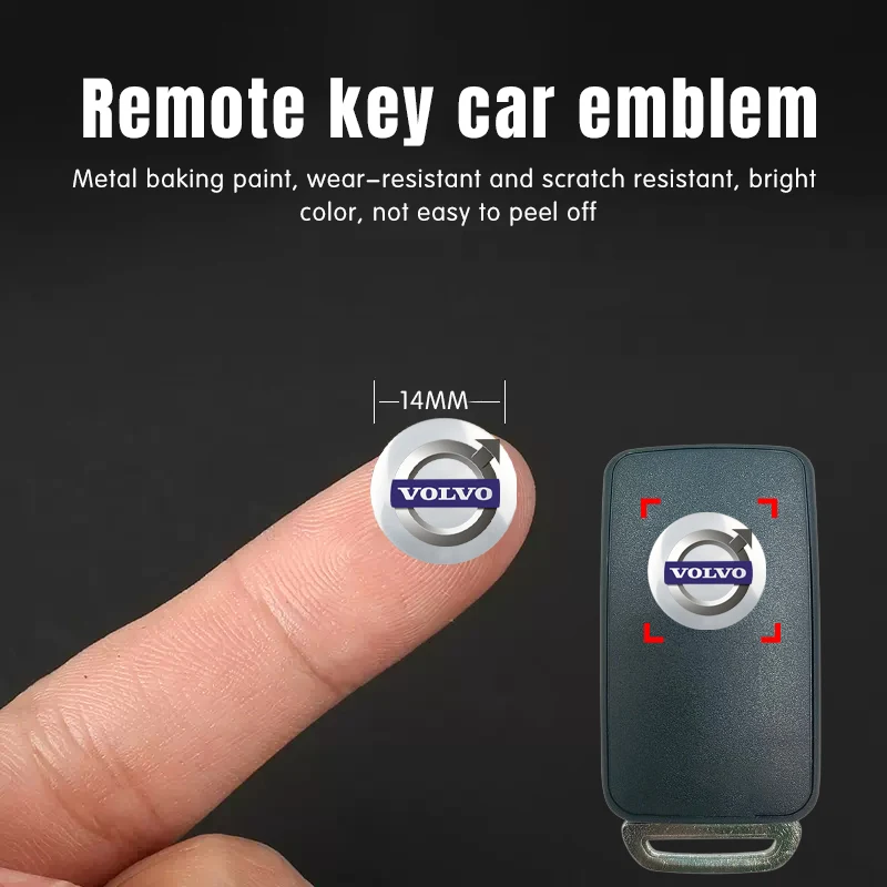 New 14mm Fob Car Logo Sticker for Car Remote Control Key For Volvo XC90 ...