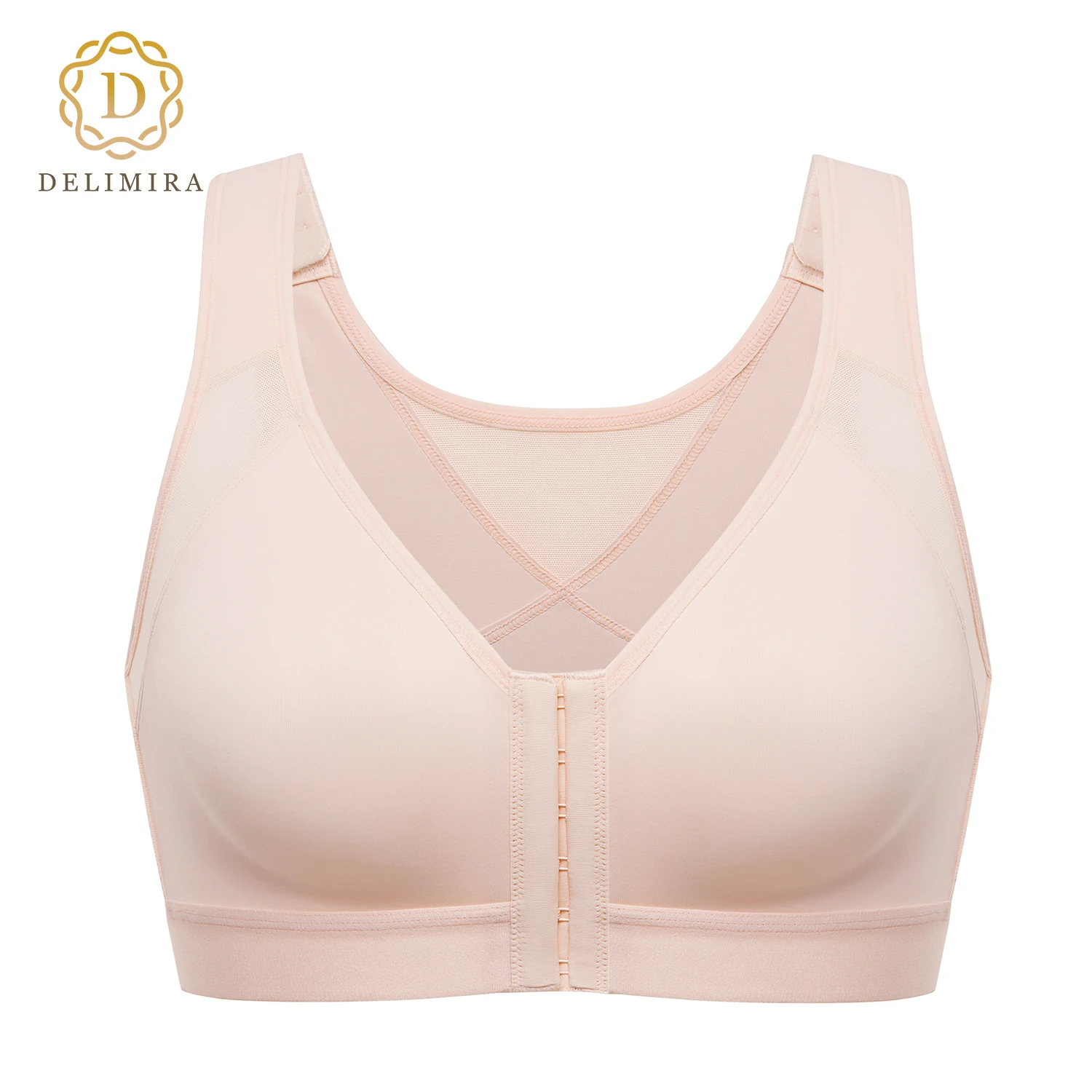 Delimira-Women-s-Full-Coverage-Wire-Free-Back-Support-Posture-Front ...