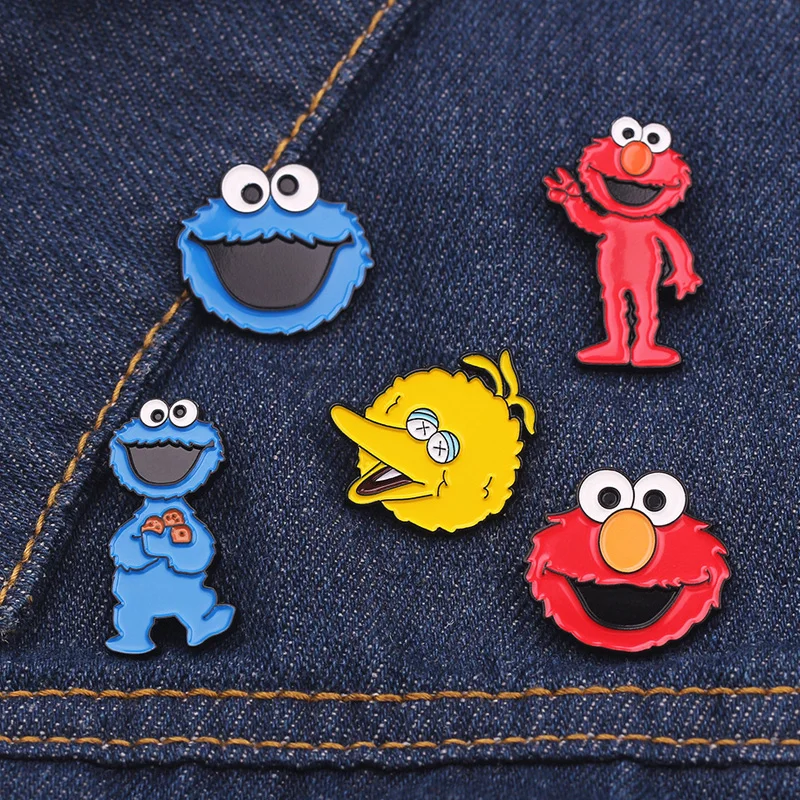 Sesame-Street-Anime-Badges-on-Backpack-Lapel-Pins-for-Brooch-Enamel-Pin ...