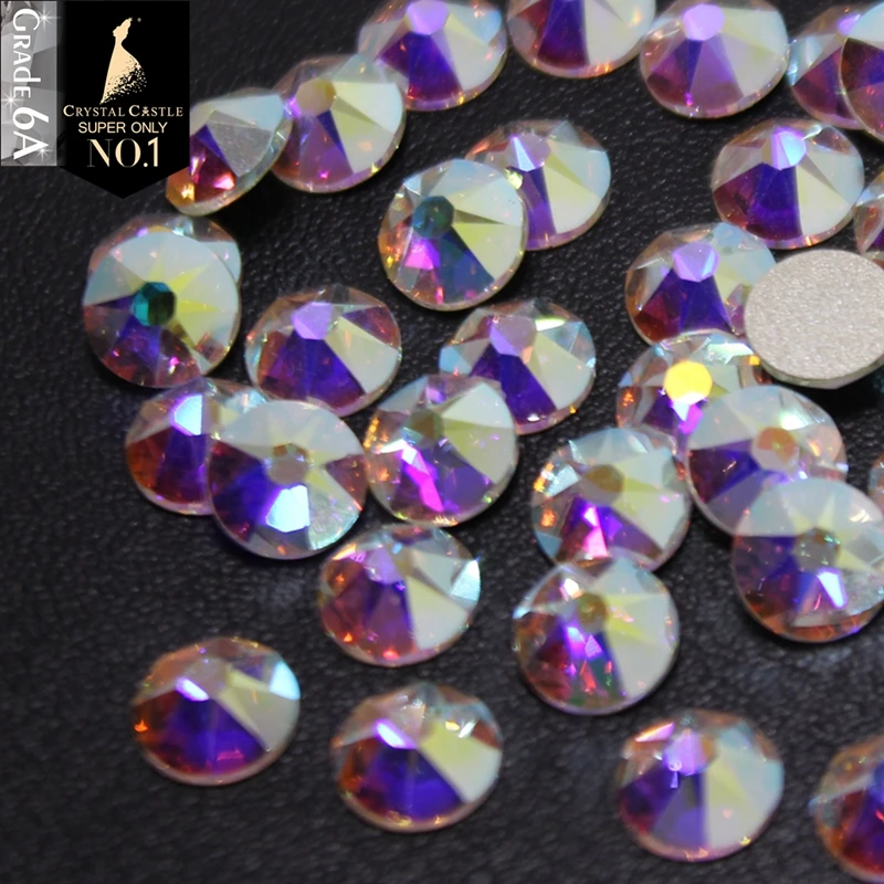 Crystal Castle 6a Extremely Shiny Flat Back Strass Clear White Ab ...