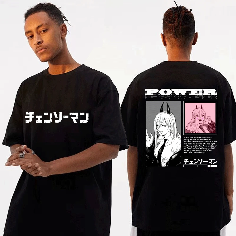 Chainsaw Man Power T Shirt Men Double sided Print Graphic Couple T ...