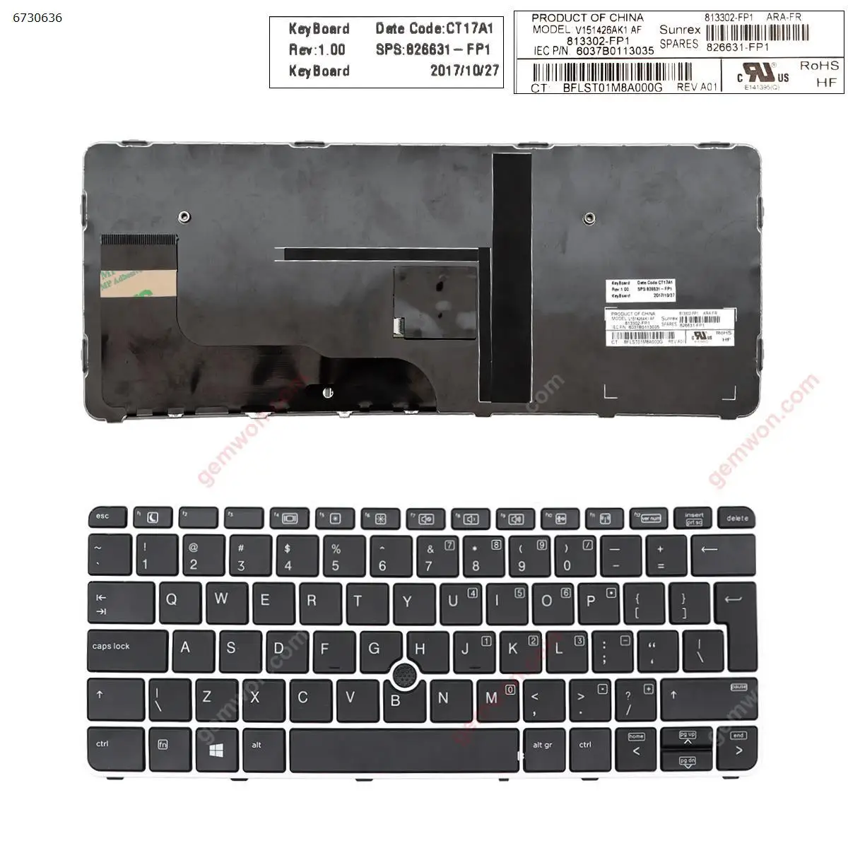 US-QWERTY-Replacement-Keyboard-for-HP-EliteBook-820-G3-G4-725-G3-G4 ...
