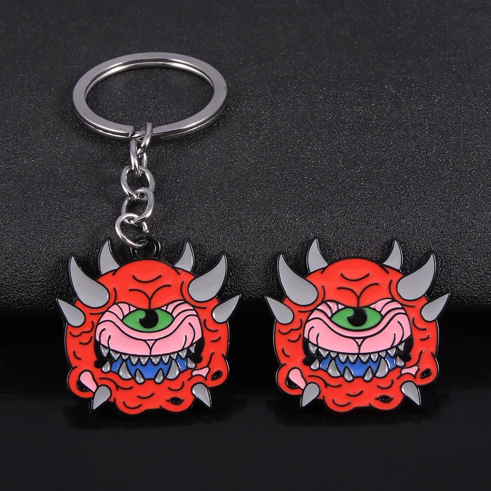 Game Doom Slayer Keychain Cartoon Giant Brain Demon Pendant Sword of ...