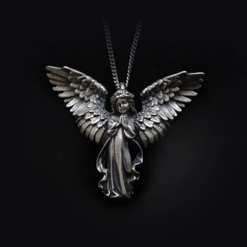 Fashion-Silver-Color-Wings-Angel-Pendant-Necklace-for-Men-Women-s-Goth ...