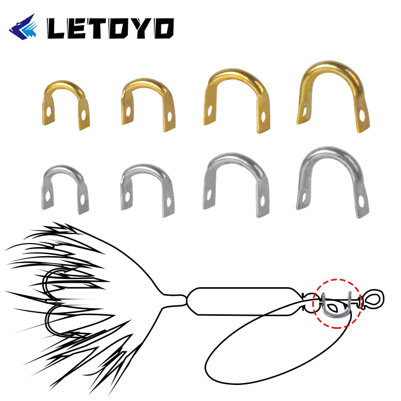LETOYO-100pcs-Folded-Clevises-U-Shaped-for-spoon-fishing-lure-Fishing ...