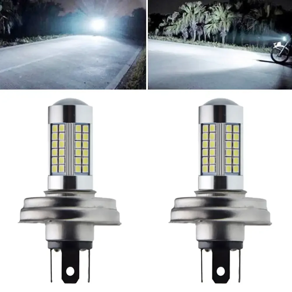 2PCS-Motorcycle-P45T-R2-66SMD-LED-Headlight-Lamp-High-Low-Beam-for ...