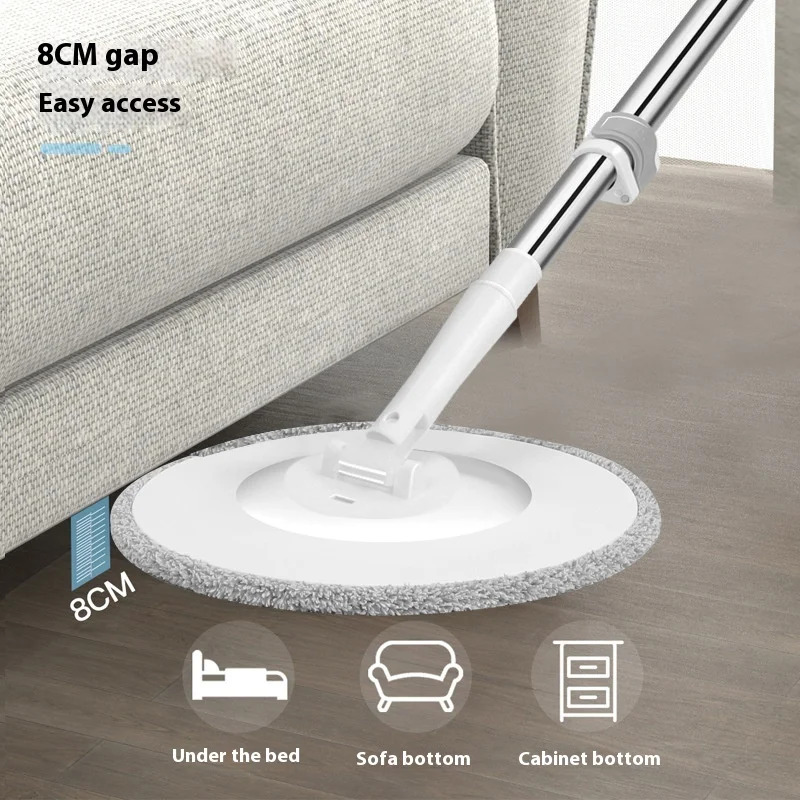 Mops Floor Cleaning Water Separation 360 Spin Mop with Round Bucket ...