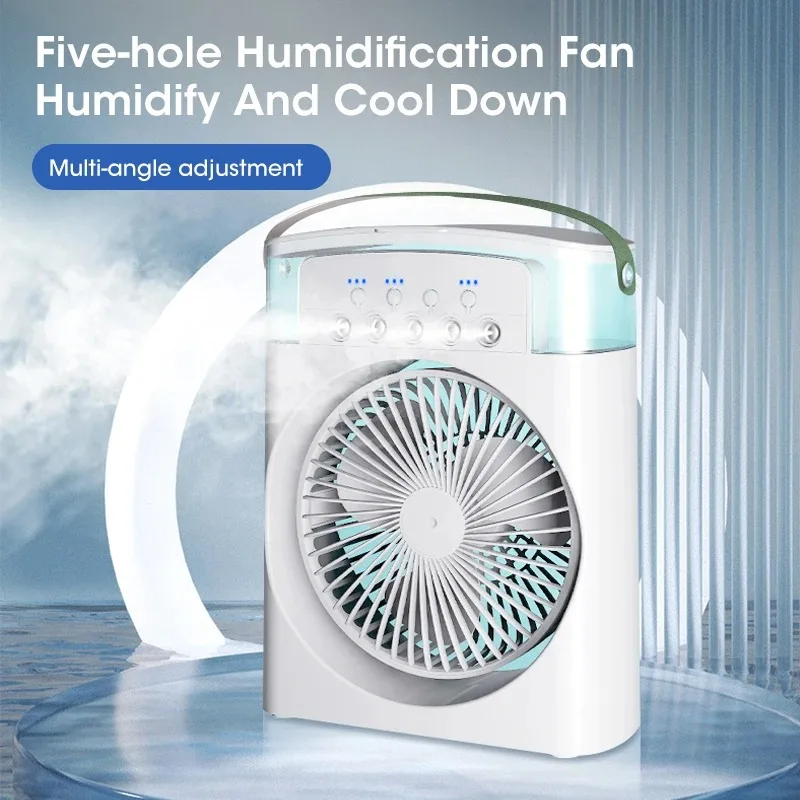 Portable Mist Fan 3 In 1 USB Electric Air Conditioner with LED Night ...