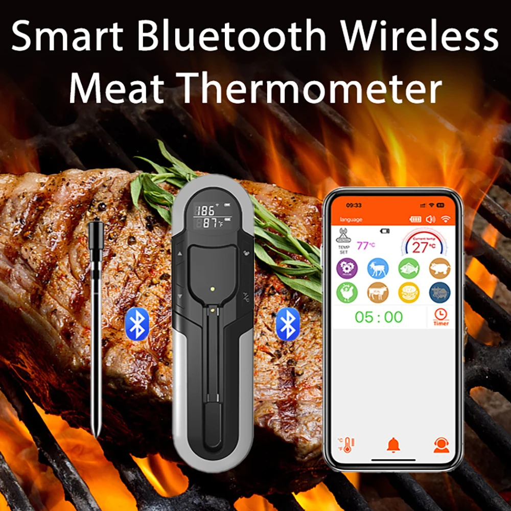 Wireless-Meat-Thermometer-Smart-Bluetooth-Digital-Barbecue-BBQ ...