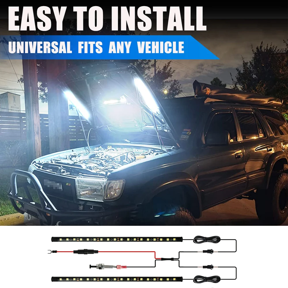 1set LED Car Under Hood Work Inspection Light Kit Waterproof White LED ...