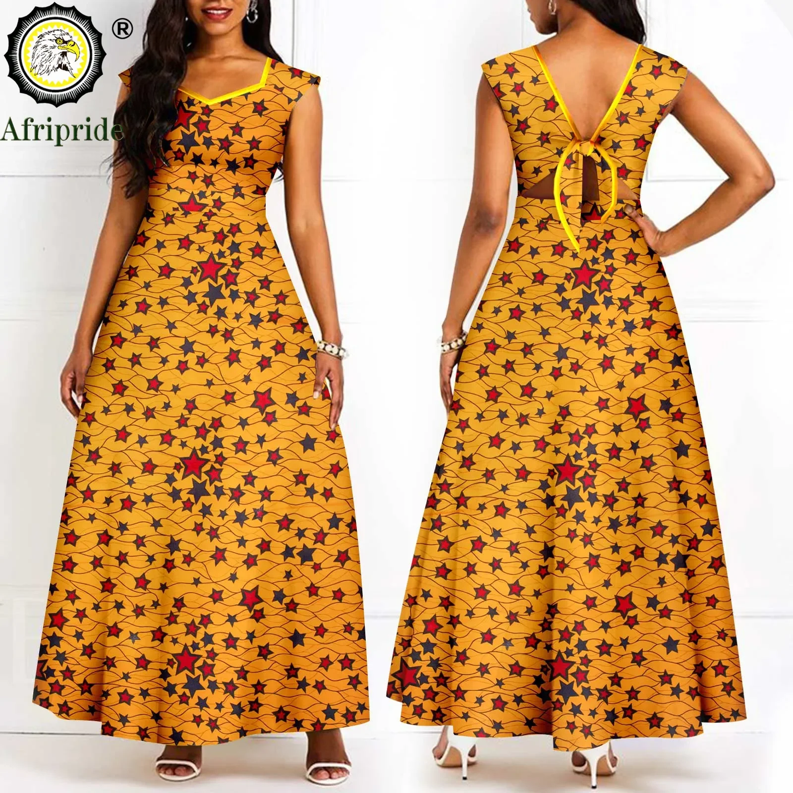 Robe-africaine-pour-femmes-col-en-v-taille-haute-tenue-de-soir-e-l ...