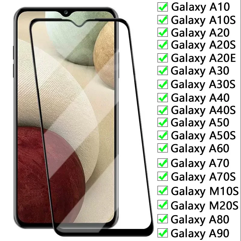 9d película protetora de vidro temperado para samsung galaxy A10, a20, a30, a40, a50, a60, a70 ...