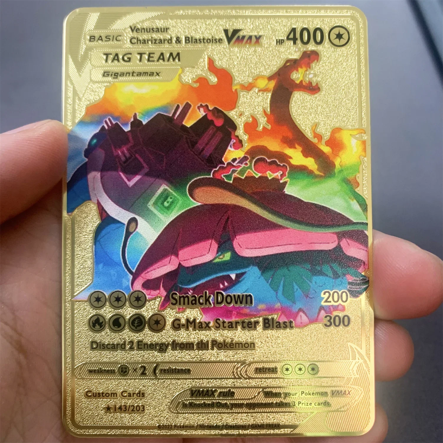 10000HP Charizard Vmax Cards Metal English Card Arceus GX Vstar V Golden Limited Kids Gift Game ...