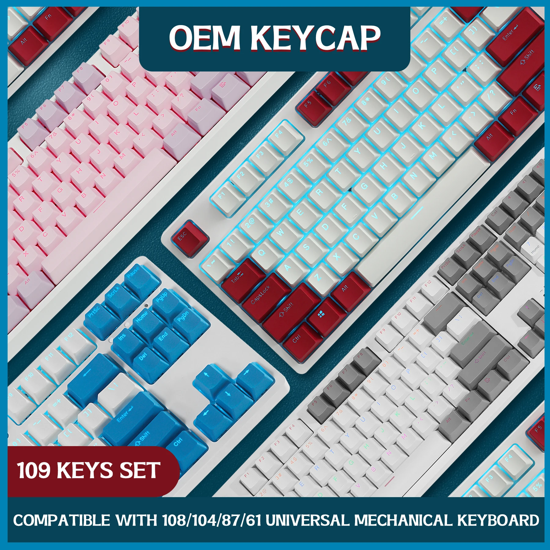 OEM-Translucent-MX-Keycaps-PBT-Custom-Key-Cap-Double-Shot-Key-Cap-for ...