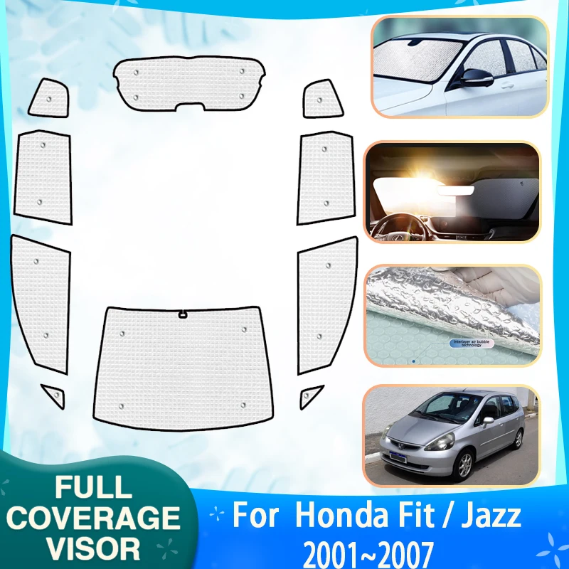 Car Full Coverage Sunshades For Honda Fit Jazz 2001~2007 GD1 GD3 GD5 ...
