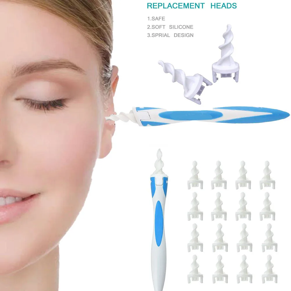 Ear-Cleaner-With-Soft-Silicone-Ear-Wax-Remover-Tool-16-Replacement-Tips ...
