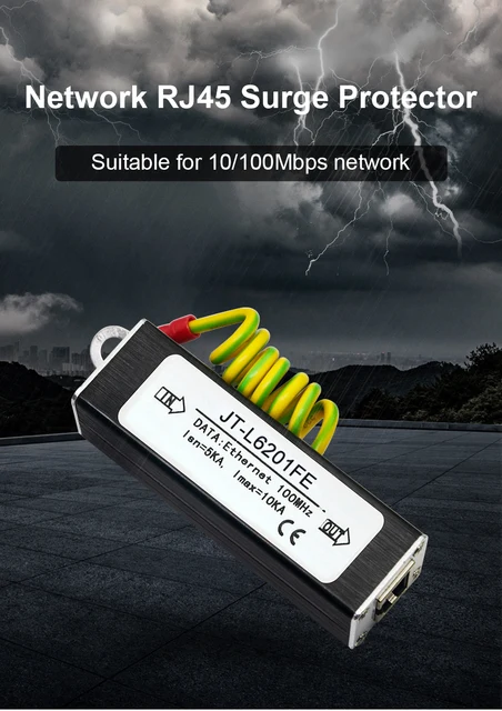 Surge Protector Receptacle CE Single Port 6V 1000Mbps RJ45 SPD Network ...