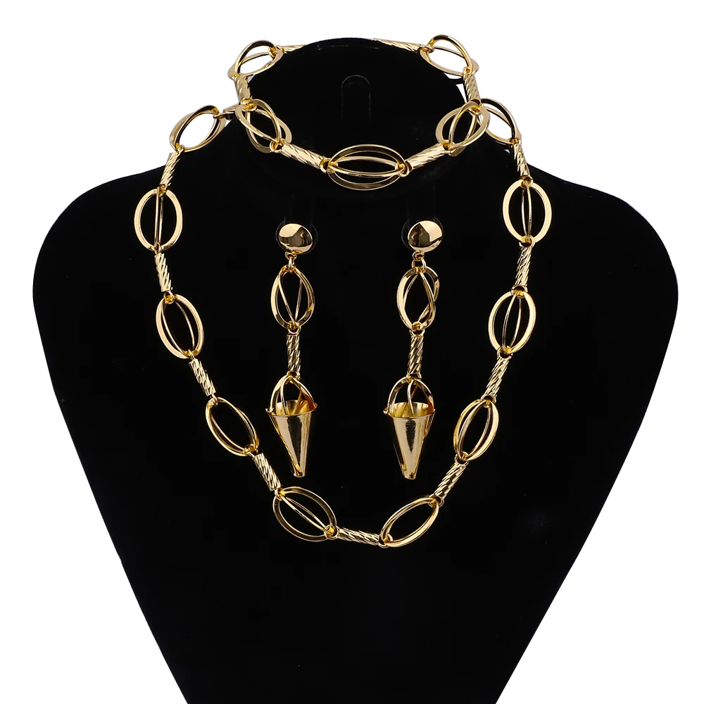 African-Gold-Color-High-Quality-Jewelry-Women-s-Necklace-Earrings ...