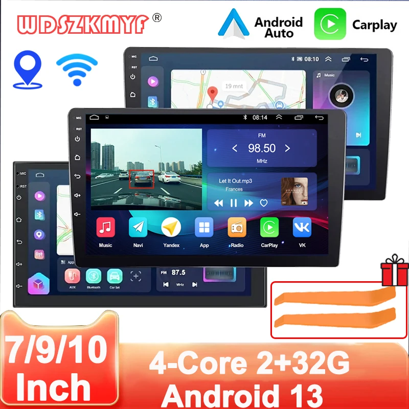 2-Din-Car-Radio-7-9-10-Android-13-Car-GPS-Androidauto-Audio-Carplay ...