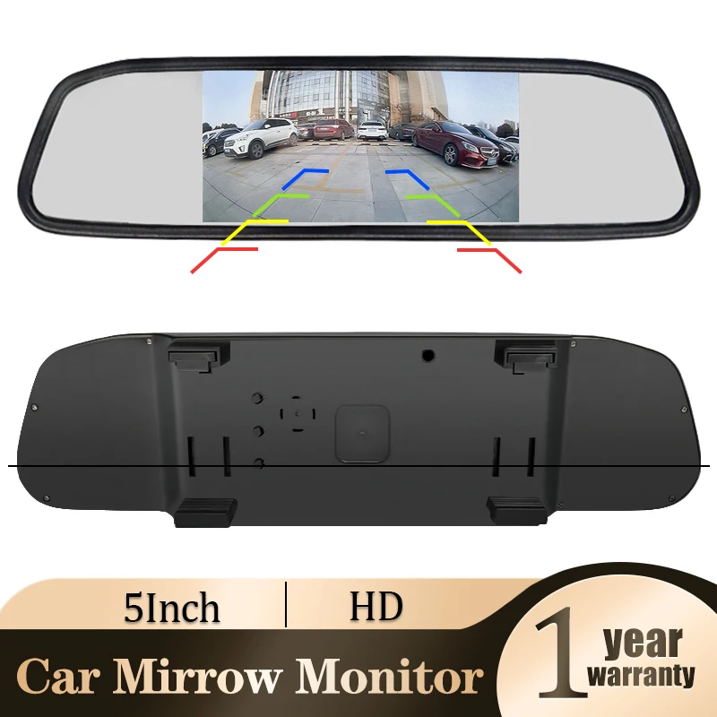 Hippcron-Car-Rear-View-Mirror-Monitor-5-Inch-HD-Video-Auto-Parking ...