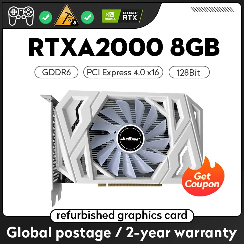 JIESHUO-NVIDIA-RTX-A2000-8G-Single-Fan-Video-Graphics-Card-GDDR6-GPU ...