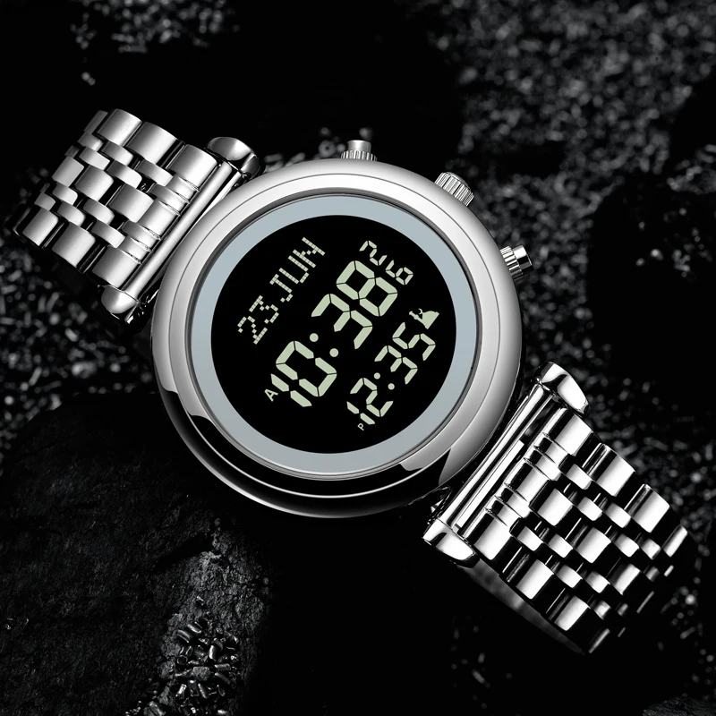 AL-SAHAR Lady Azan Watch With Auto-Qibla Backlight Hijri Calendar Multi ...