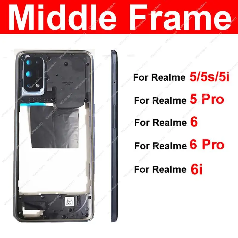 Middle-Frame-Housing-For-Realme-5-Pro-6-Pro-5S-5i-6i-5G-Middle-Frame ...