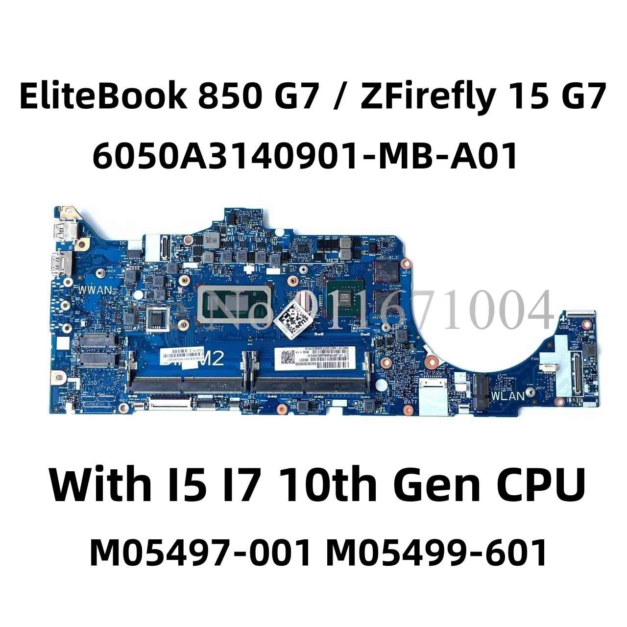 M05251-601 6050A3140901-MB-A01 Laptop Motherboard For HP ZFirefly 15 G7 EliteBook 850 G7 ...