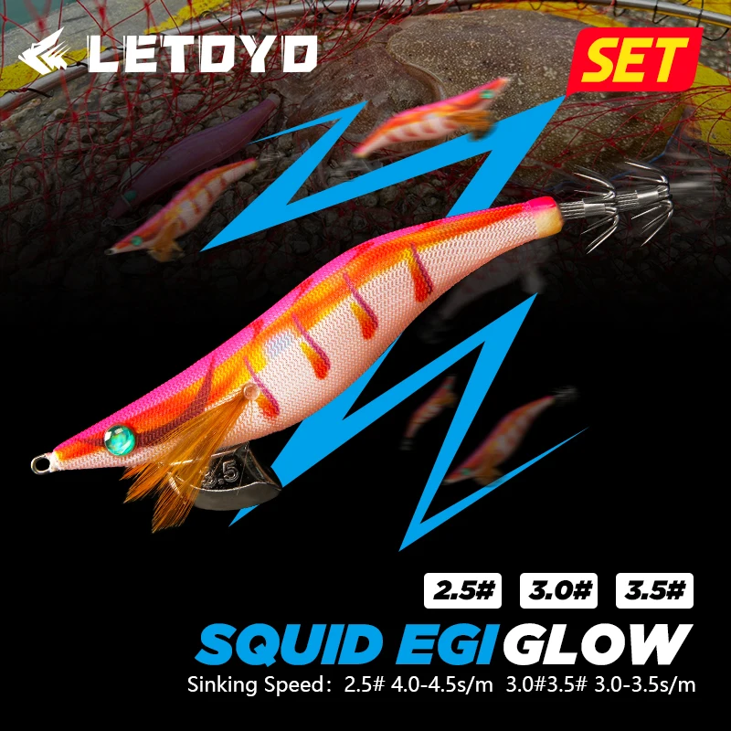 LETOYO-6pcs-squid-lure-Luminous-Squid-Jig-Sinking-eging-Sea-Fishing-Lures-Artificial-Bait ...