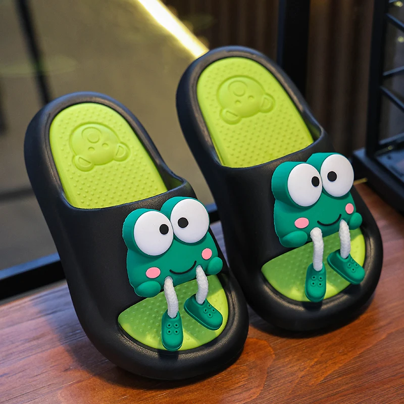 New-Summer-Aged-4-9-Children-Slippers-Cute-Cartoon-Frog-Seabeach ...