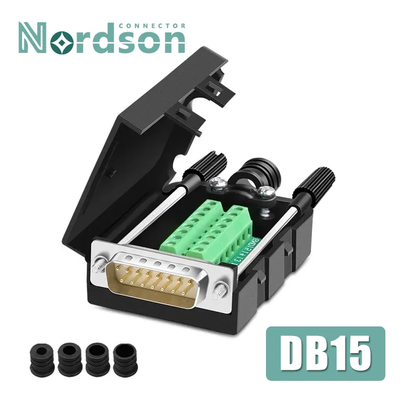 Soldering-free-DB15-Connector-Industry-2-Rows-15Pin-Breakout-Connector ...