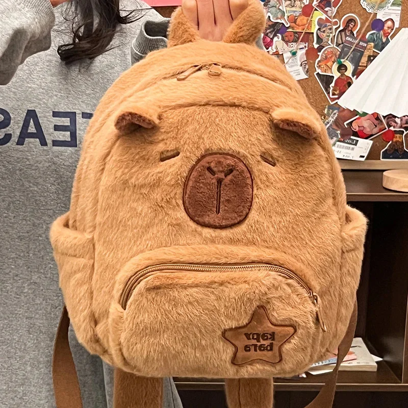 2024-New-Kapibala-Plush-Dolphin-Backpack-For-Women-Cute-Japanese ...