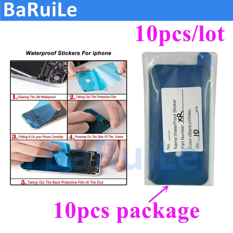 BaRuiLe-10pcs-Waterproof-Sticker-for-iPhone-6S-7-8-Plus-X-13-XS-Max-XR ...