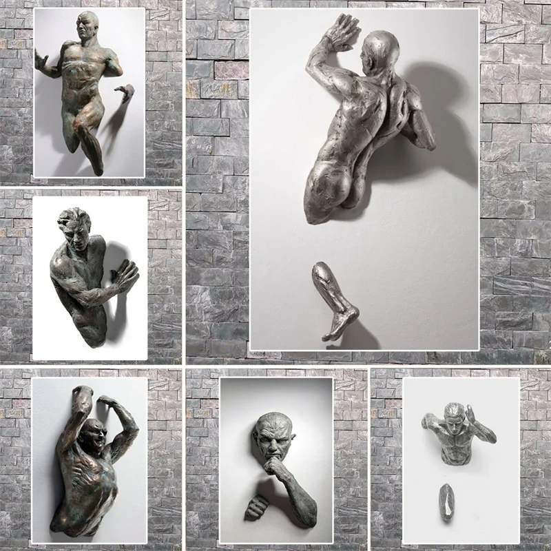 3D-Wall-Sculpture-Abstract-Figure-Home-Decoration-Canvas-Printed-Mural ...