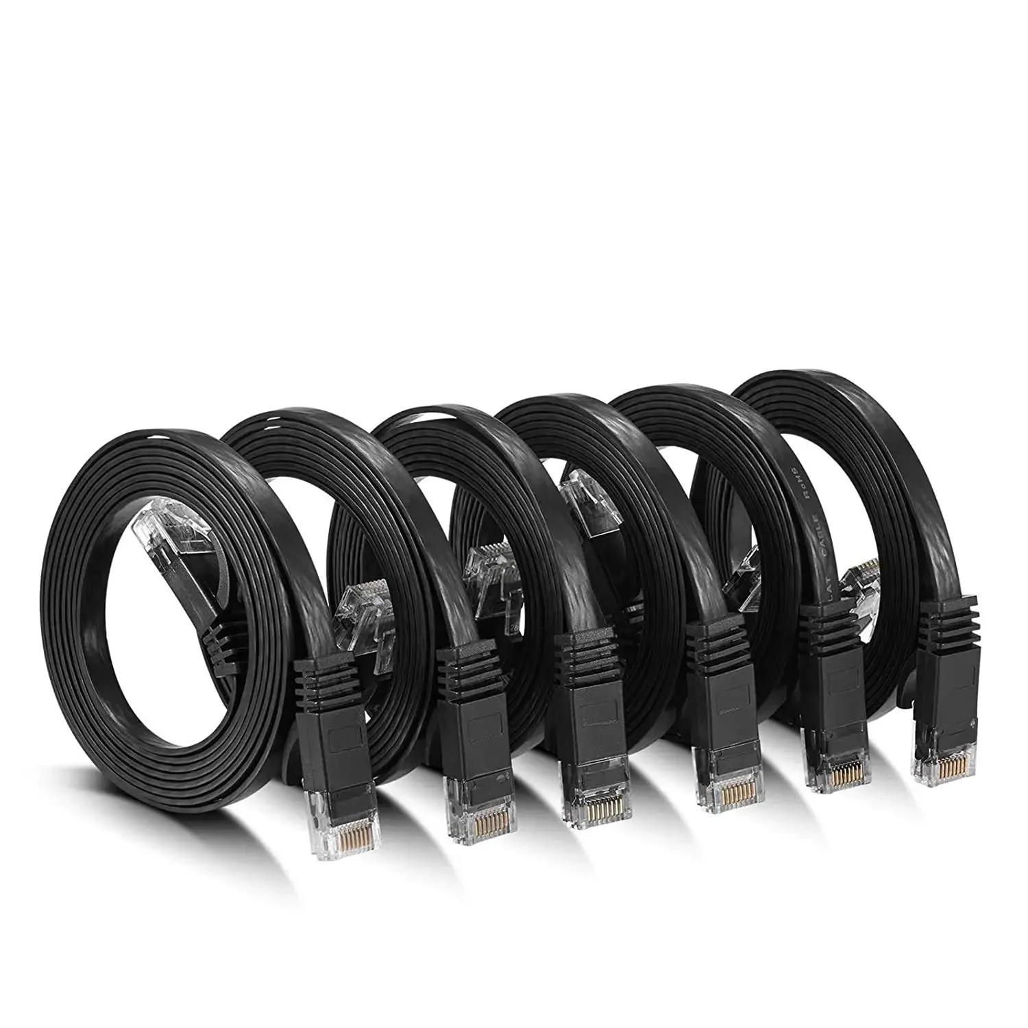 6Pack-50Cm-1M-2m-3m-5m-10m-30M-98FT-Kabel-CAT6-Flat-Utp-Ethernet ...