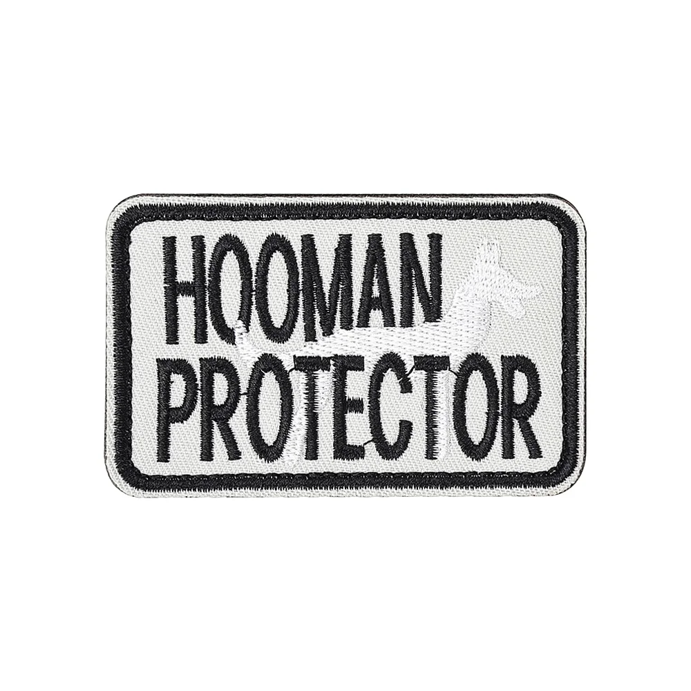 HOOMAN PROTECTOR Tactical Fun Meme Quote Velcro Patch Sticker Badge ...