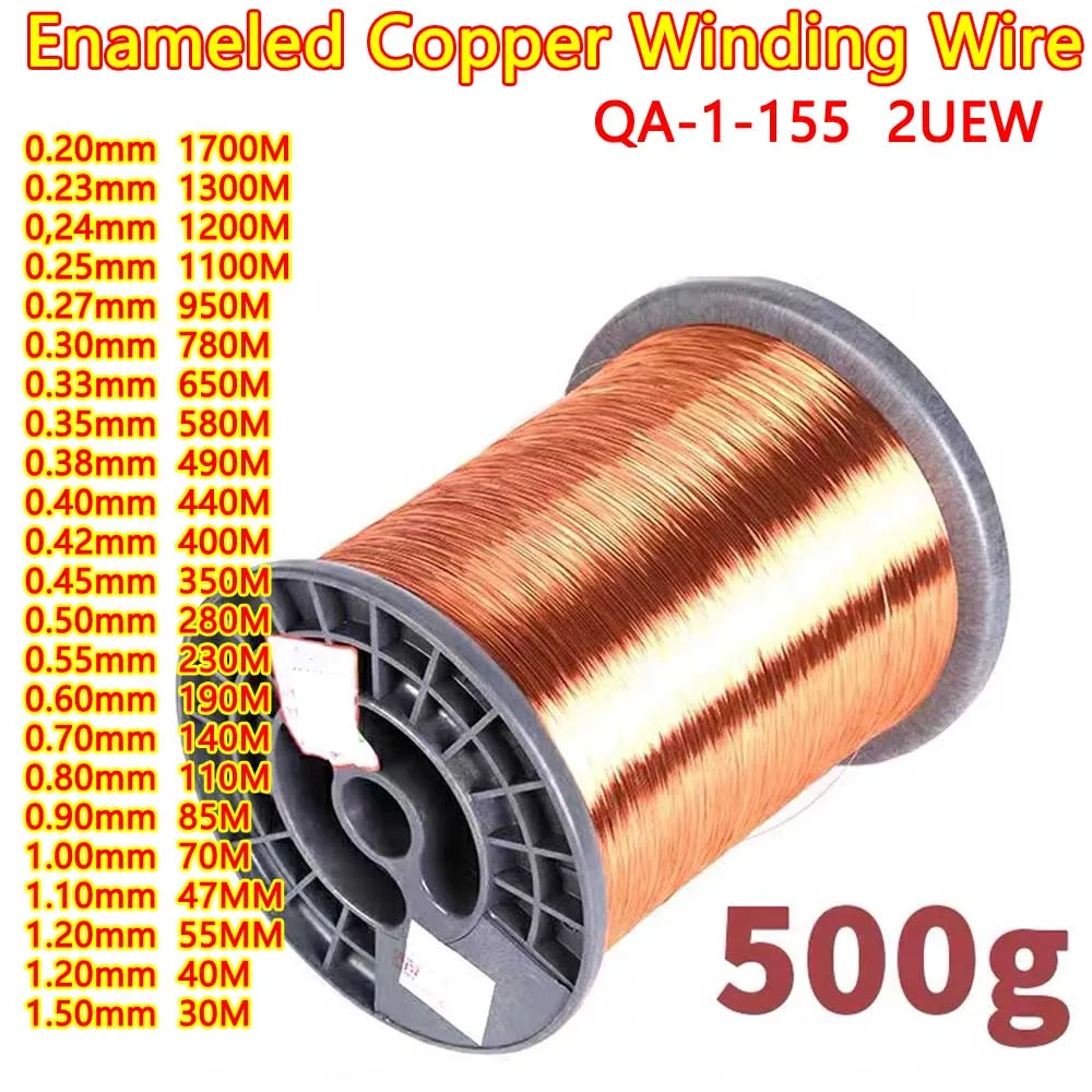 0.20-1.50mm Qa-1-155 2UEW copper wire Magnet Wire Enameled Copper Winding wire Coil Copper Wire ...