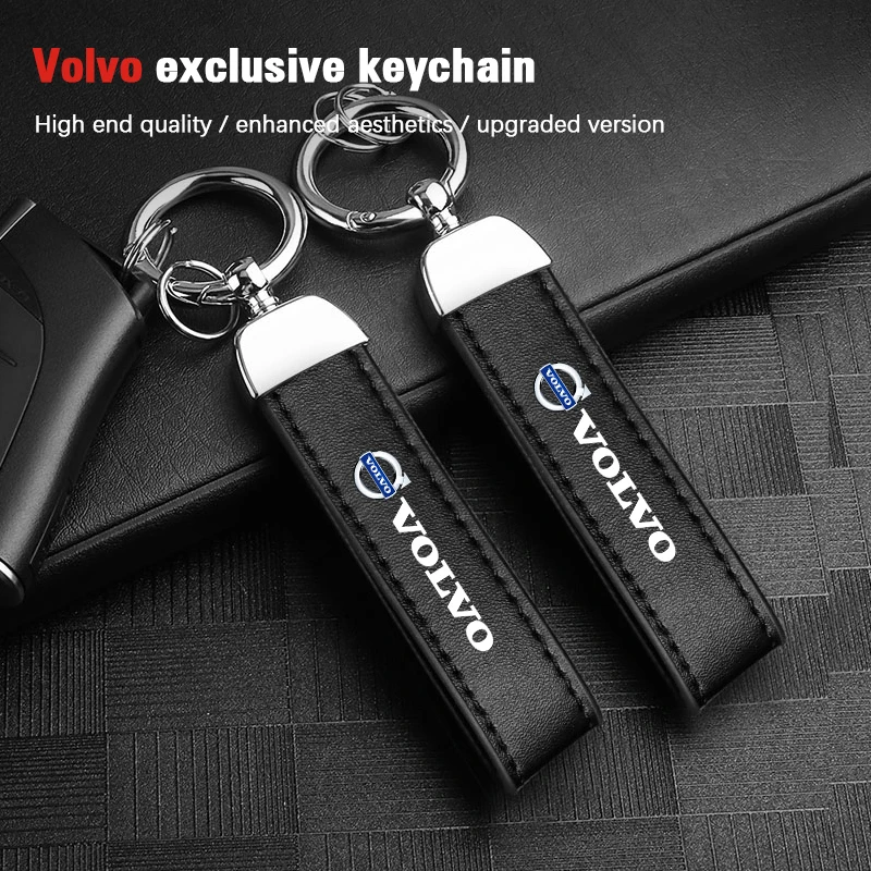 Volvo-Calfskin-Car-Keychain-Zinc-Alloy-Auto-Keyring-Accessories-For ...