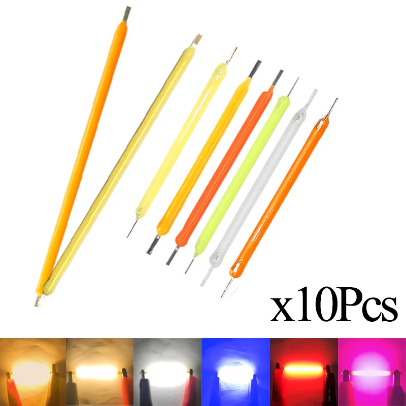 10Pcs Dc 3v 12v 38MM Cob Led Filament 2200k White Blue Red Pink Edison ...