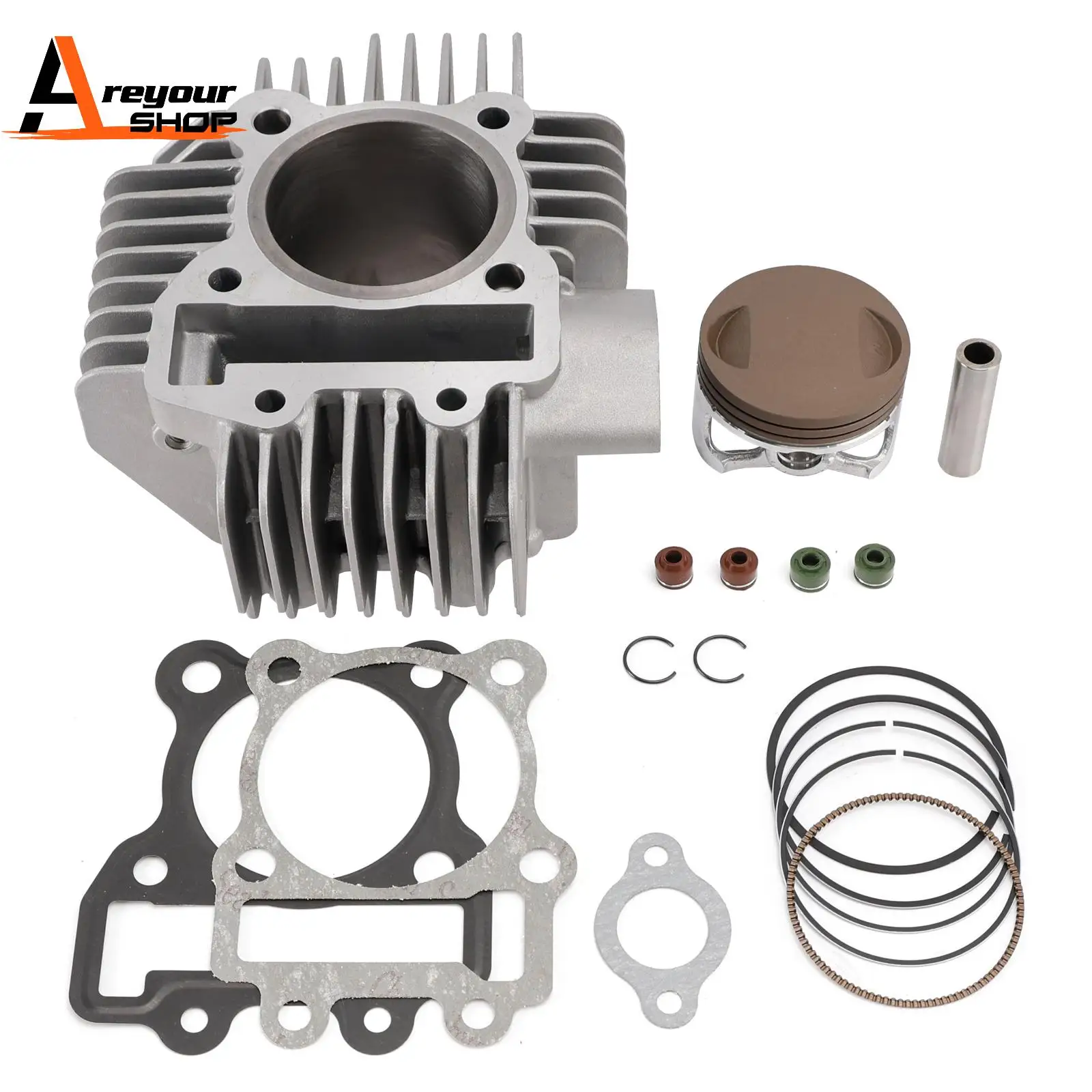 Areyourshop 60mm Cylinder Barrel Piston Gaskets Kit for YX160 Pitbike ...