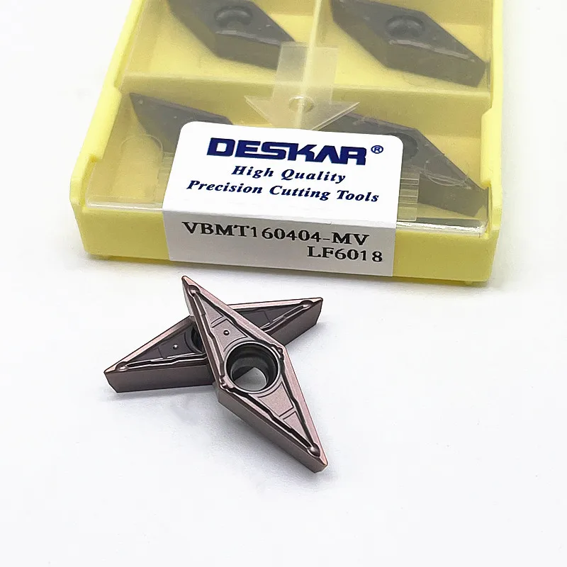 10PCS VBMT160404 LF6118 LF6018 VBMT160408 LF6118 LF6018 Carbide Insert DESKAR CNC Lathe Cutter ...